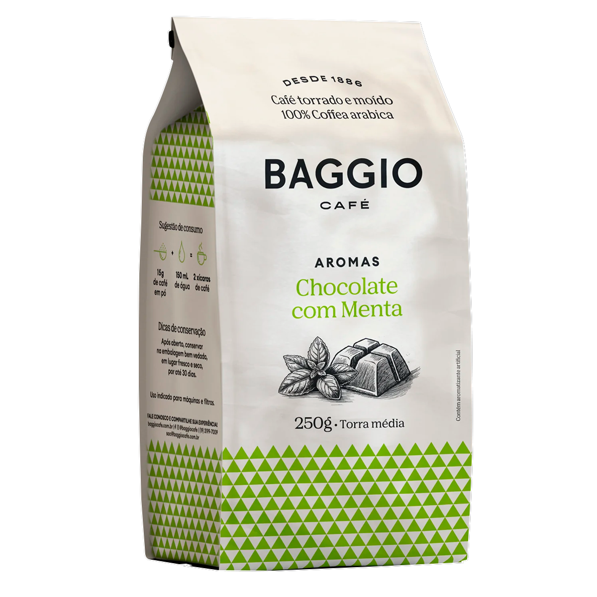 CAFÉ BAGGIO TORRADO E MOÍDO CHOCOLATE COM MENTA 250G - Empório Malelu