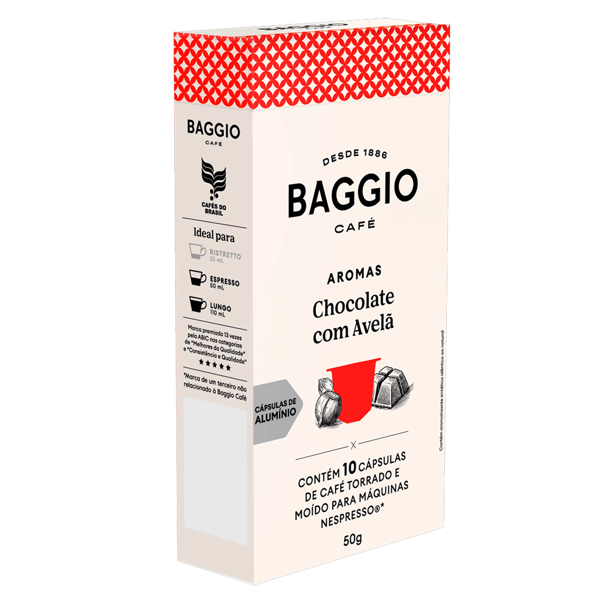 CAFÉ BAGGIO CÁPSULA TORRADO E MOÍDO CHOCOLATE COM AVELA 50G - Empório ...
